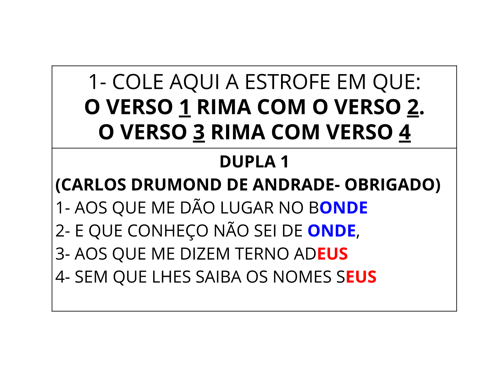 Plano de aula - 2º ano - Analisando as rimas em textos poéticos