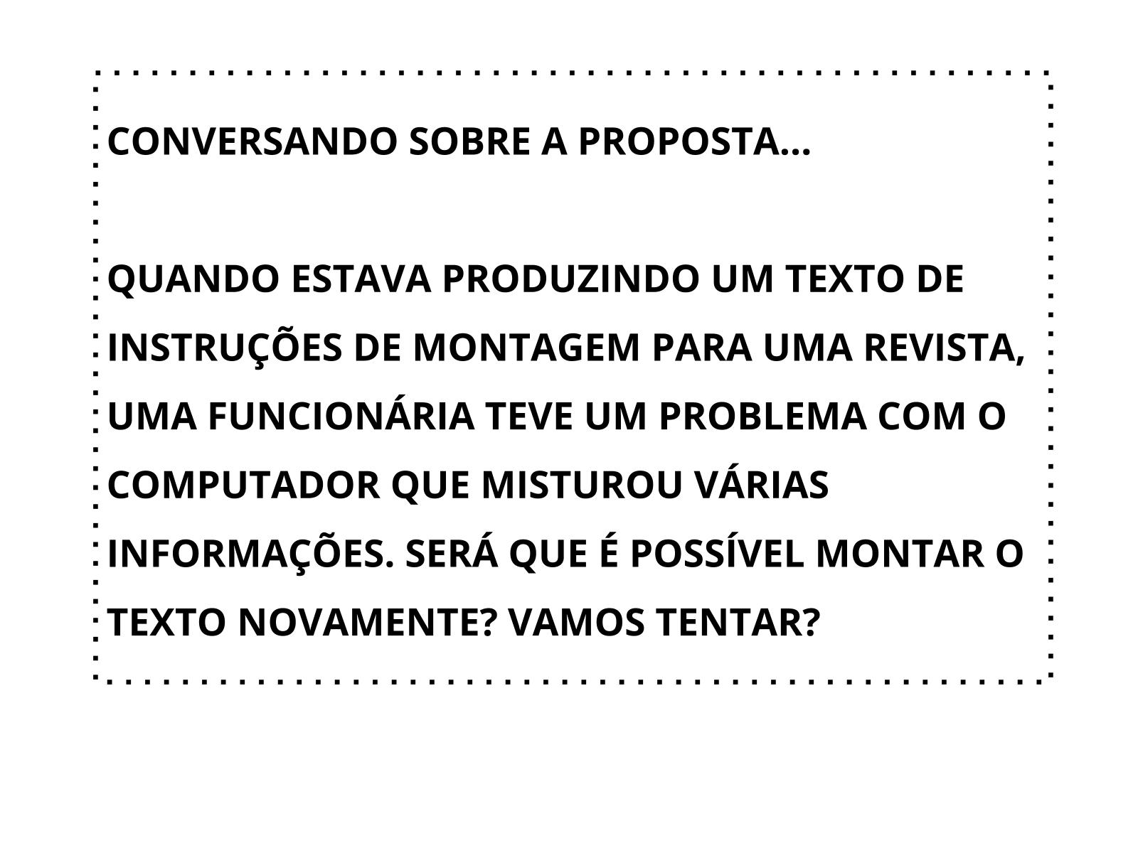Plano de aula - 2º ano - A organização dos textos instrucionais