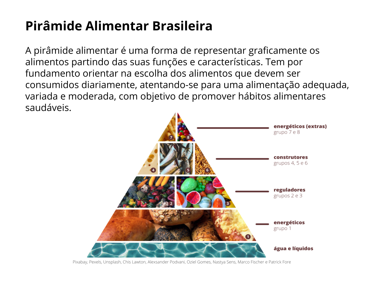 Promover alimentação equilibrada e saudável com a pirâmide alimentar