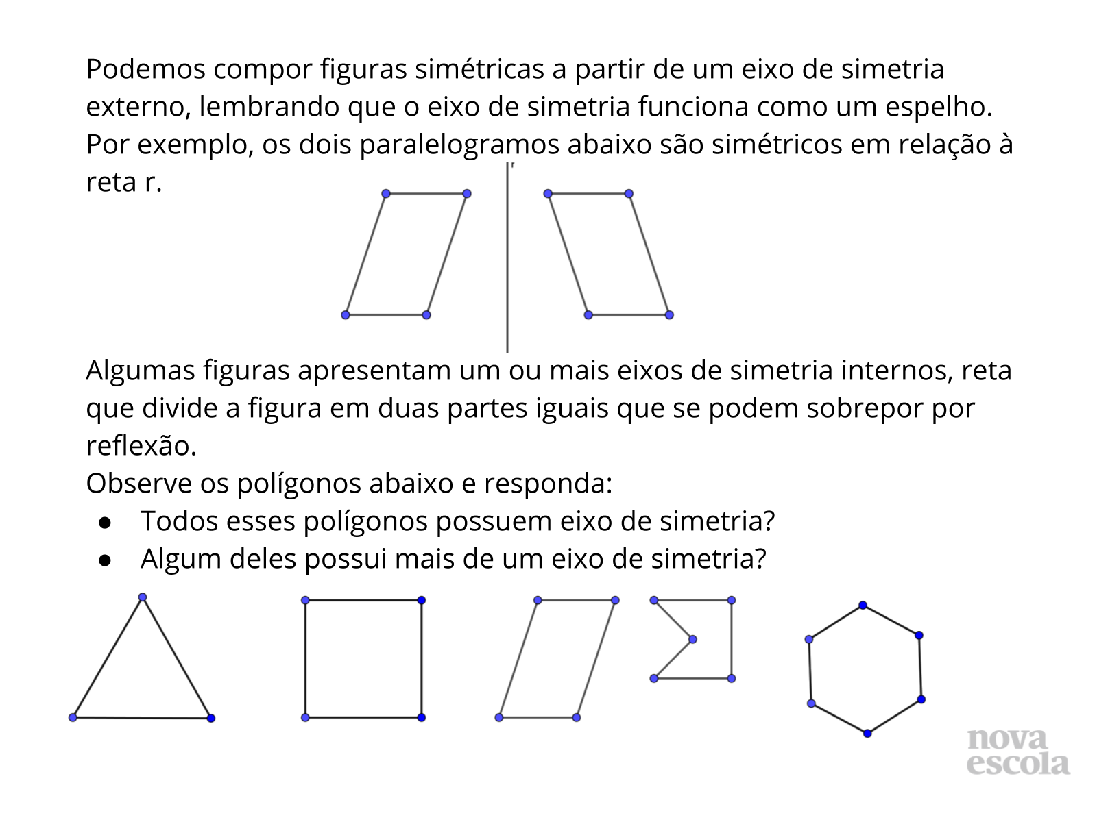 Simetria de reflexão - Planos de Aula - 4º Ano