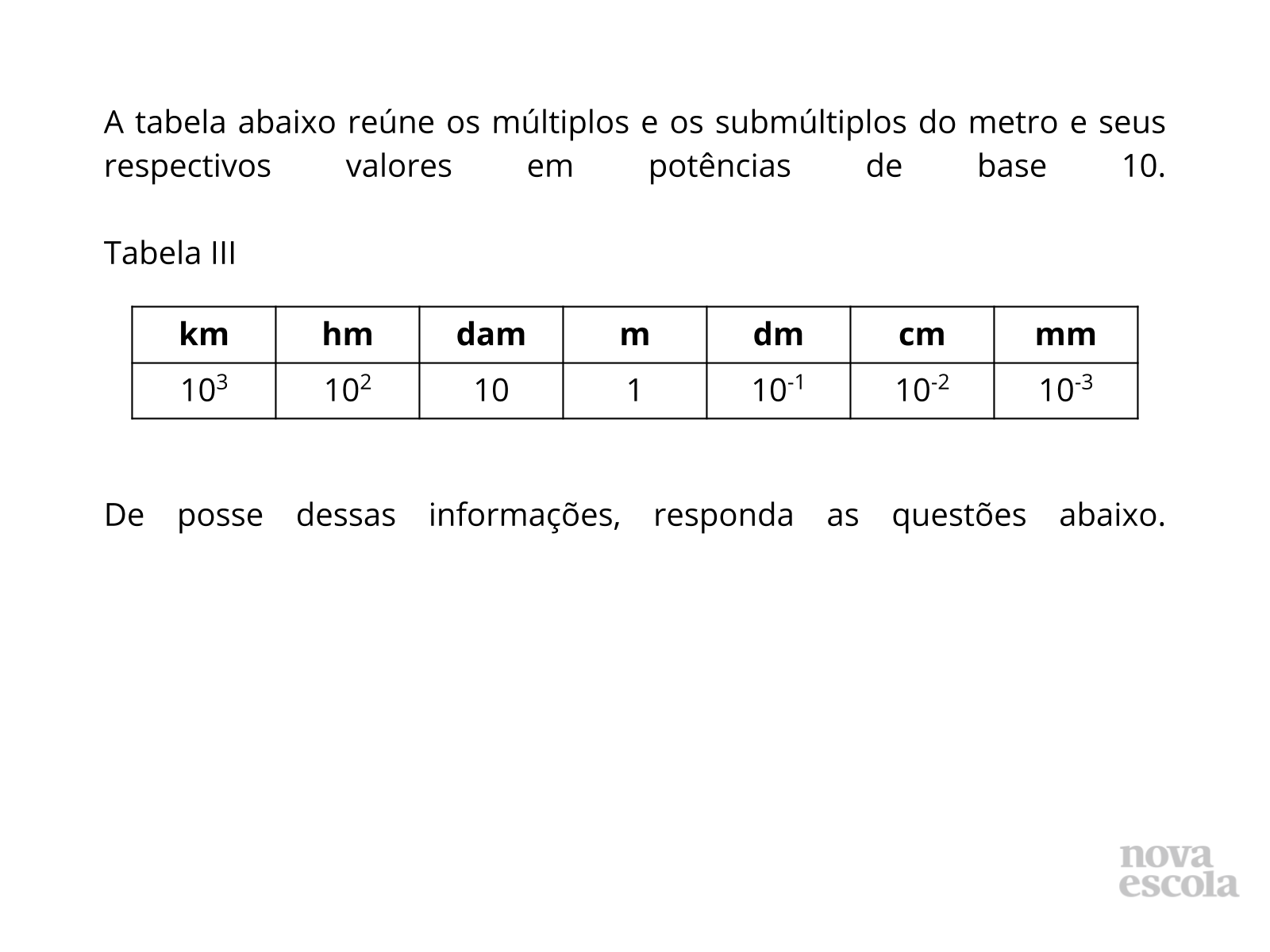 Convers o De Medidas De Comprimento Em Metro Planos De Aula 9 Ano