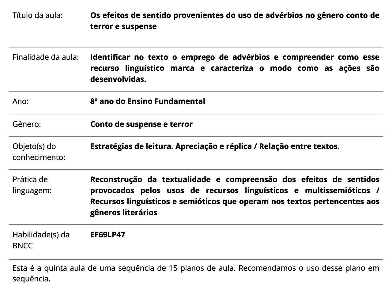 Plano De Aula 8º Ano Língua Portuguesa Os Efeitos De Sentido Da Porn