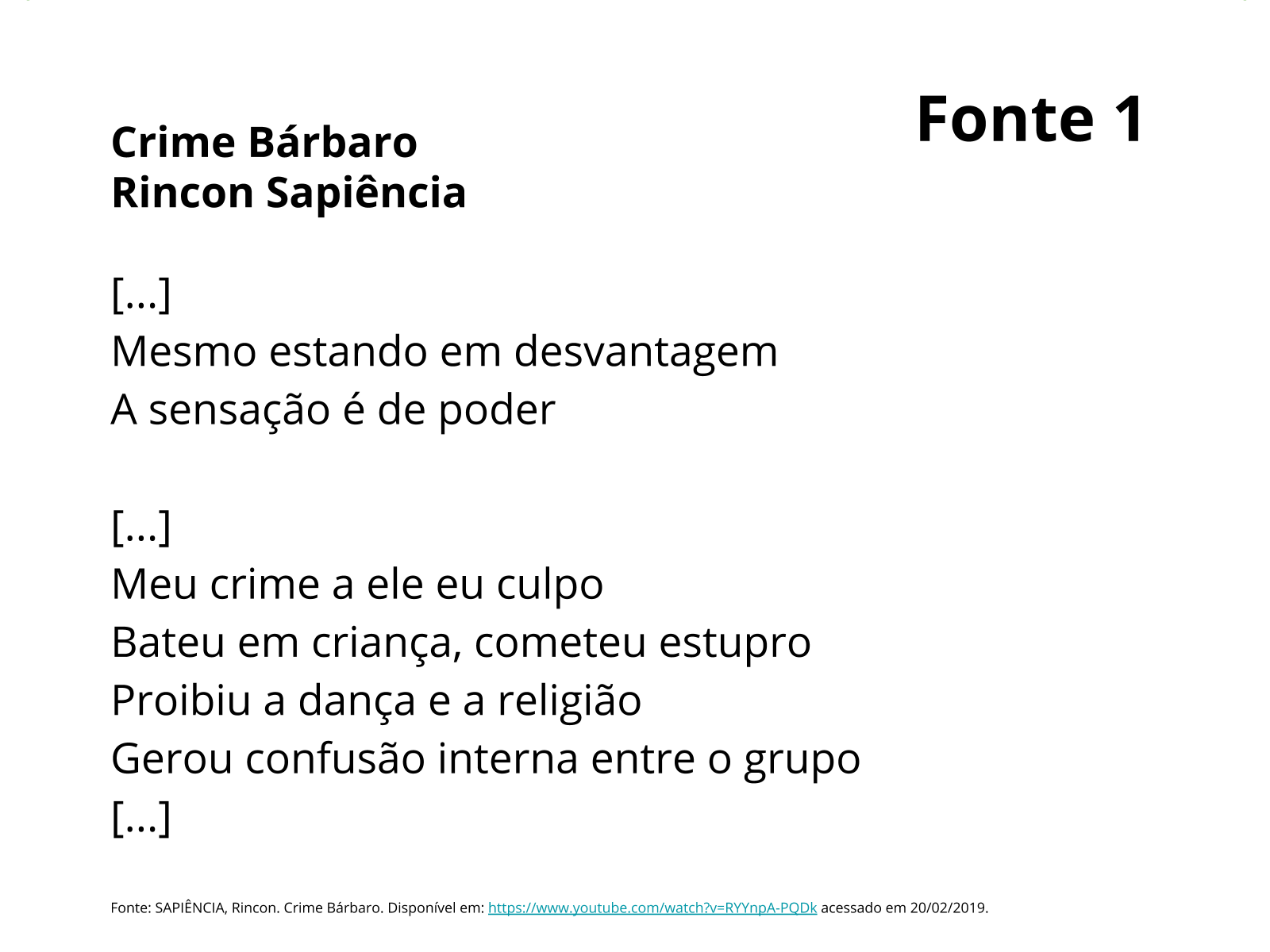 Plano de aula - 8º ano - Resistência afro-brasileira no Brasil imperial