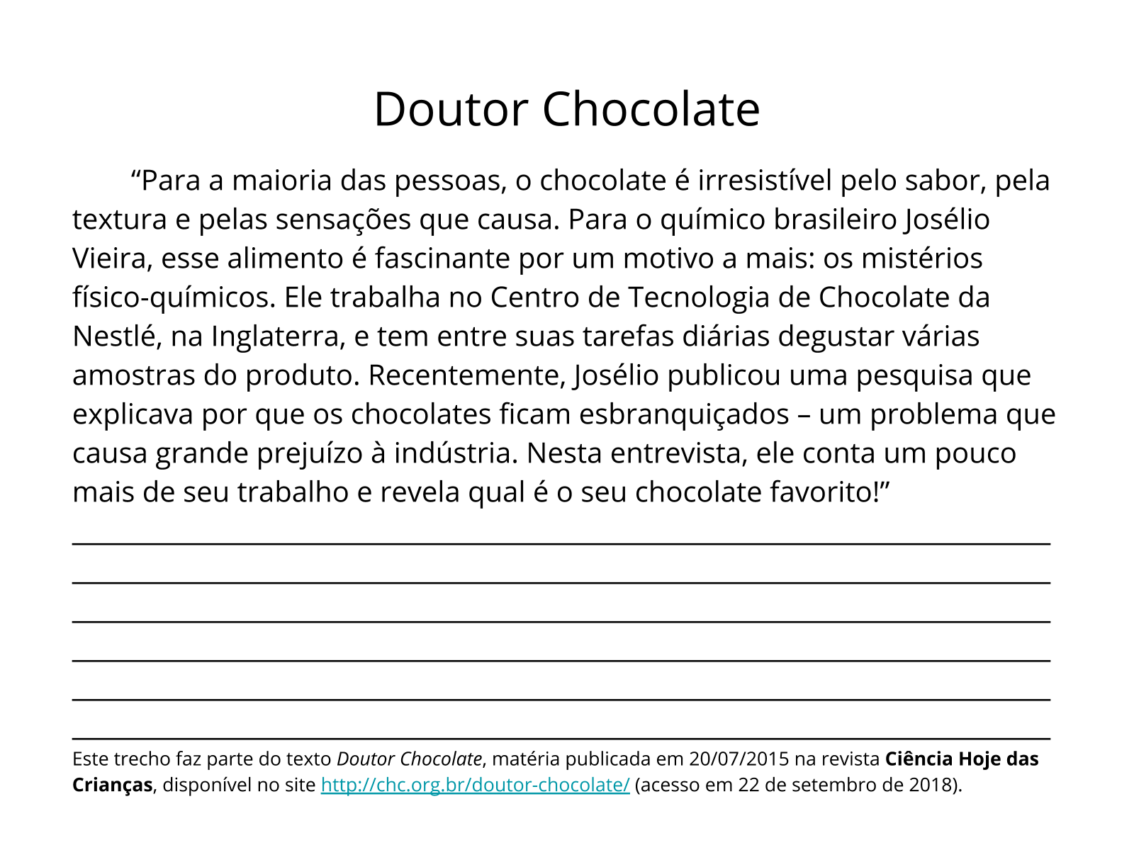 Plano de aula - 5º ano - Da leitura à escrita: o uso de citações em ...