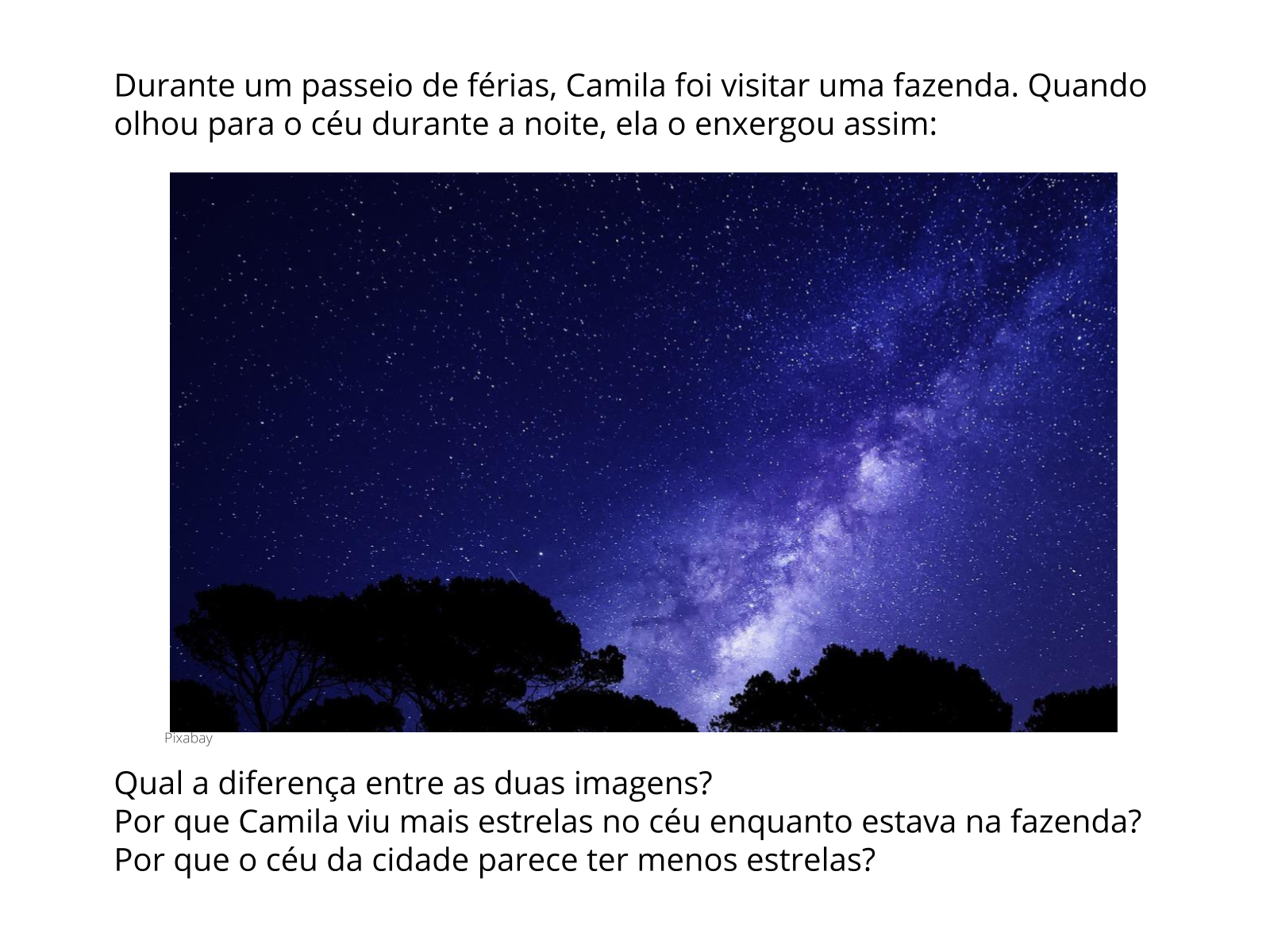 Plano de aula - 3o ano - Poluição luminosa Plano de aula - 3o ano - Poluição luminosa