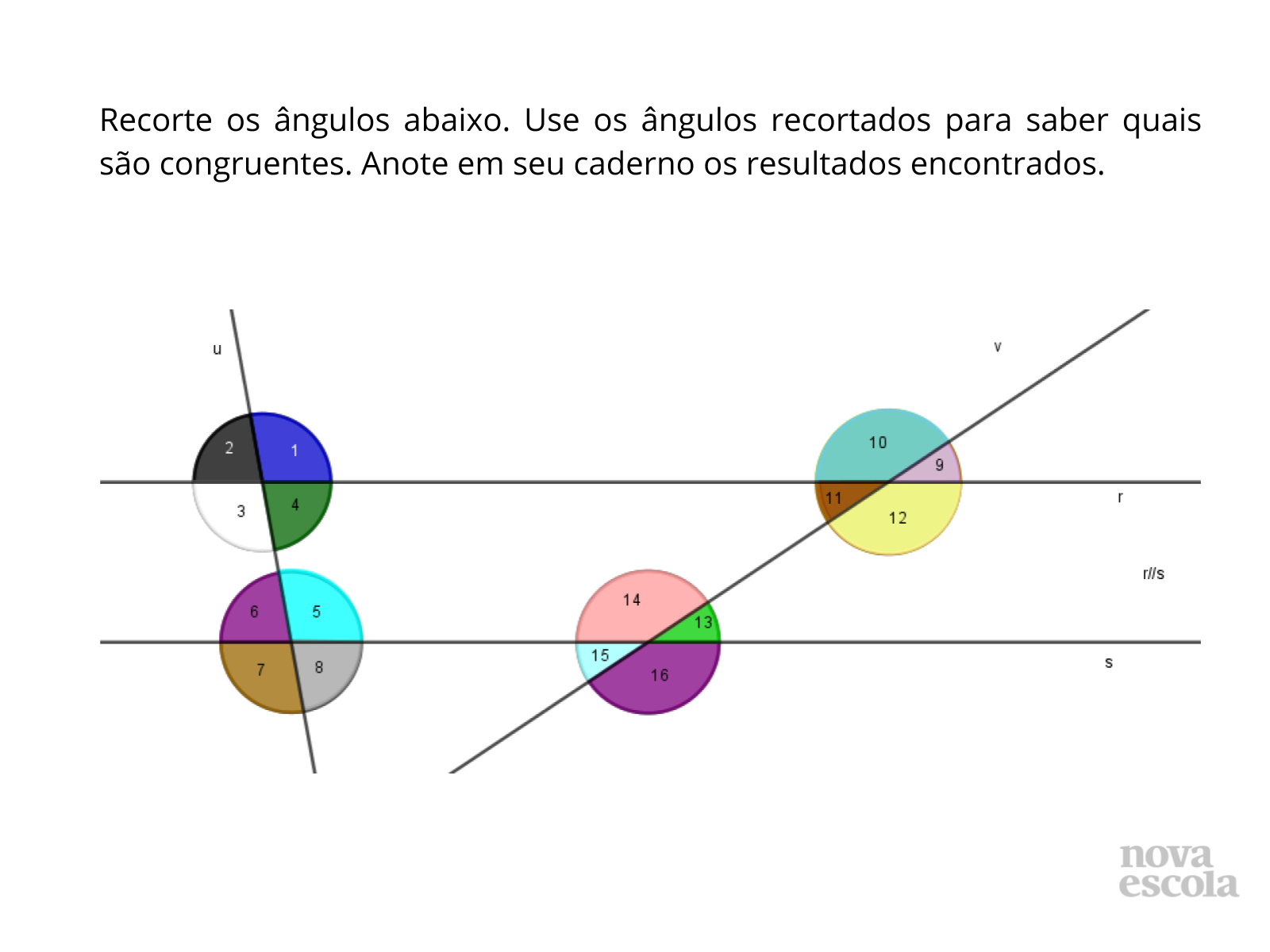 Congruência de ângulos formados por um feixe de retas paralelas e uma ...
